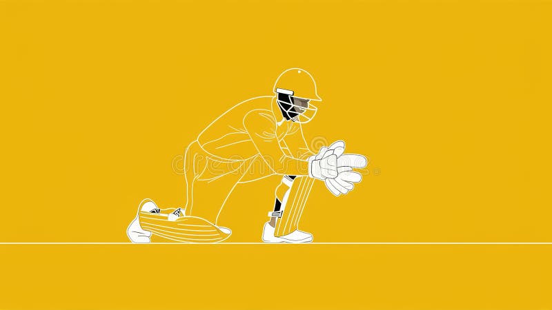 Illustration of Fielder or Wicket Keeper Playing Cricket Match. Fielder ...
