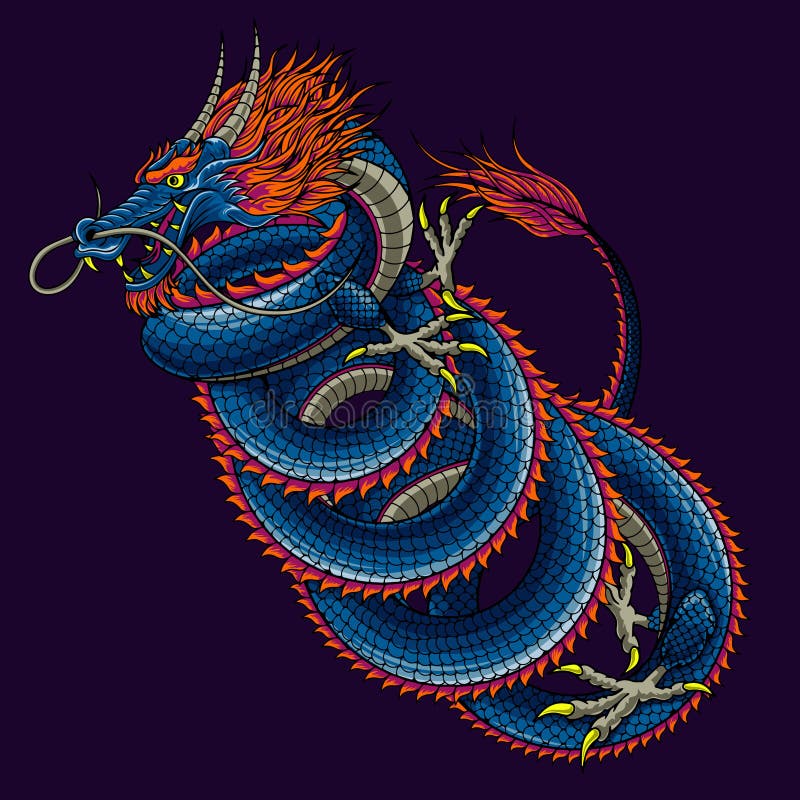 Illustration of a Fierce and Cool Dragon Stock Vector - Illustration of ...