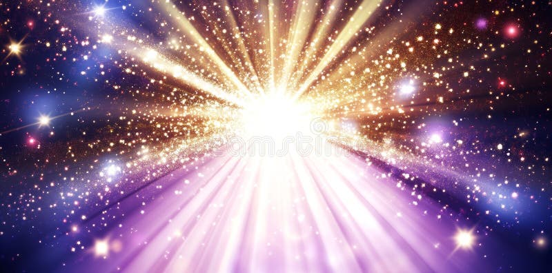Illustration of a Fiery Light Explosion with Glowing Particles Creating ...