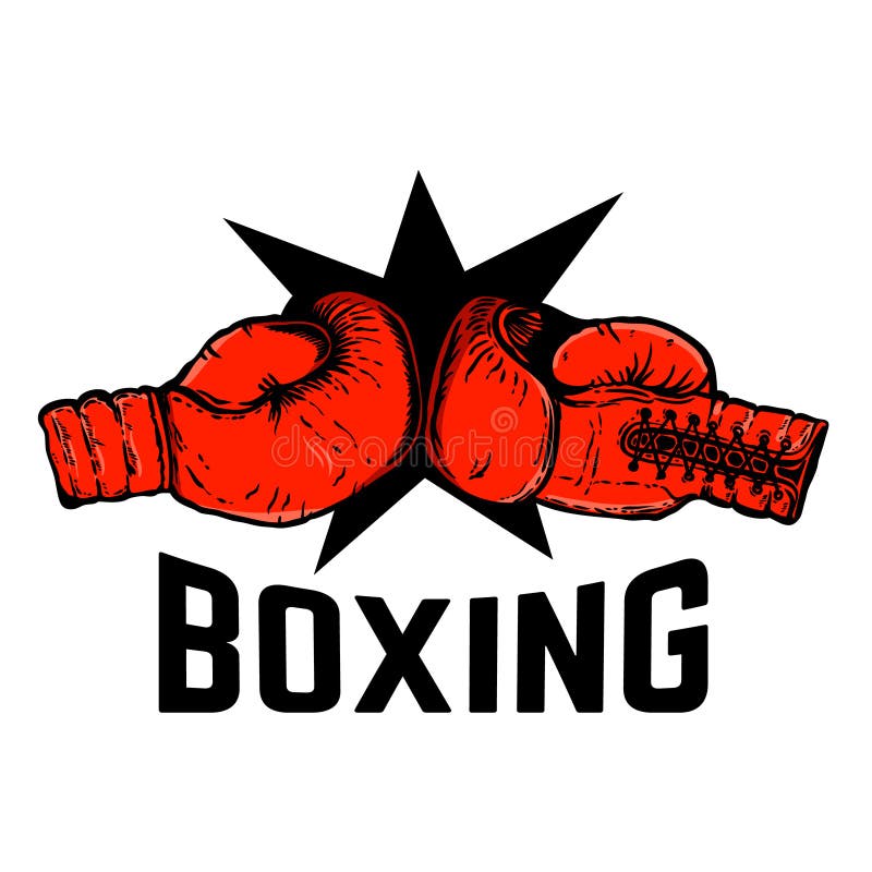 Illustration of Fighting Boxing Gloves. Design Element for Logo, Label ...