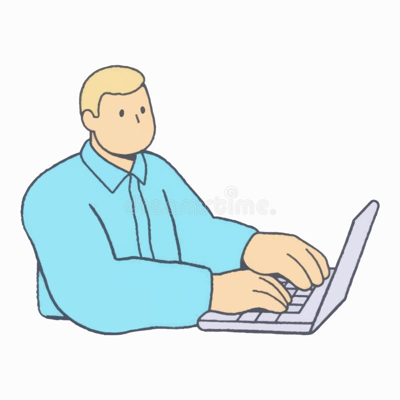 Illustration of Figure Character Using Laptop Stock Illustration ...
