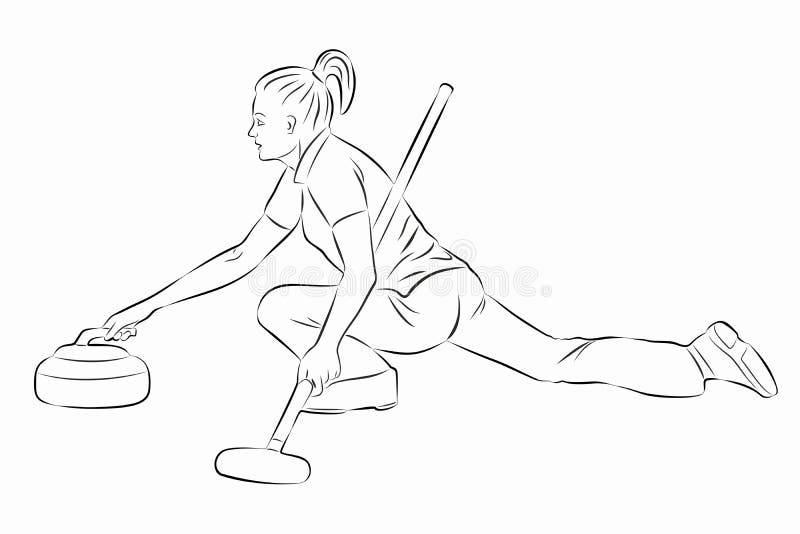 Illustration of Figure Curling Player , Vector Draw Stock Vector ...