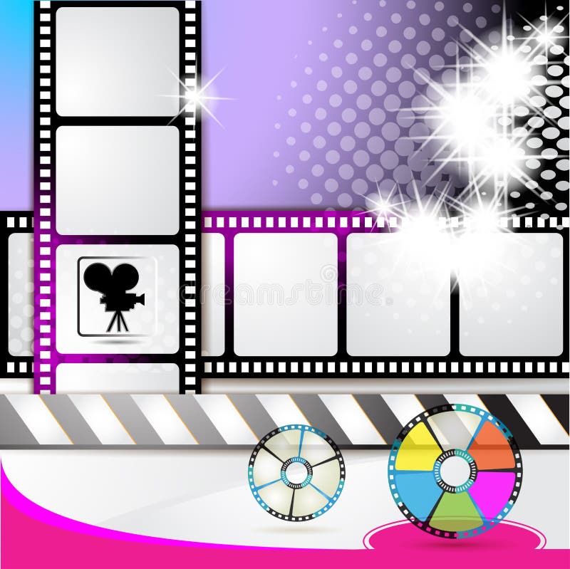 Illustration with Film Frames Stock Vector - Illustration of mask ...
