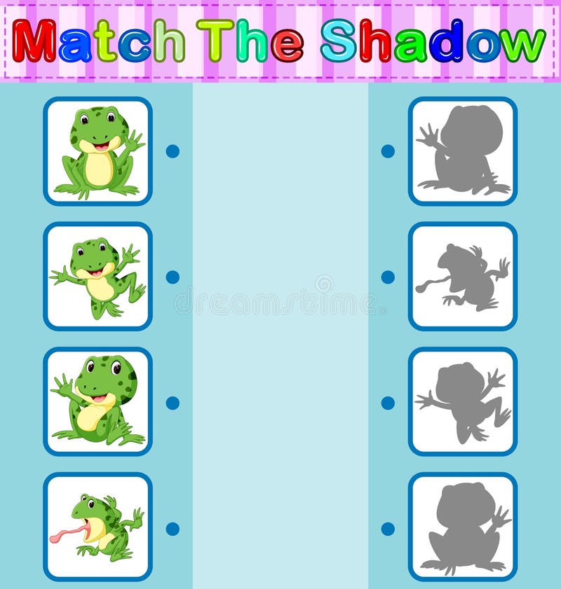 Find the Correct Shadow of the Frog Stock Vector - Illustration of ...