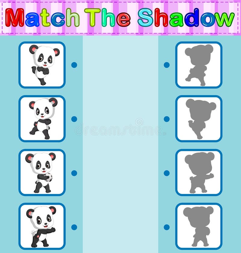 Find the Correct Shadow of the Panda Stock Vector - Illustration of ...