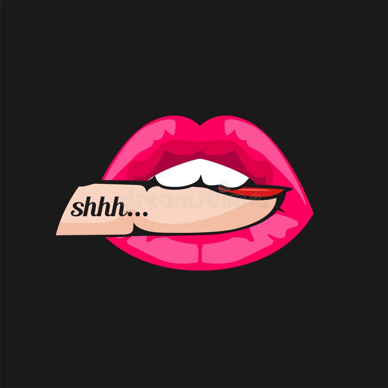 Illustration of Finger on Lips Vector Stock Vector - Illustration of ...