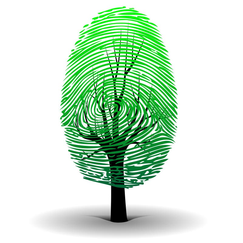 Green Fingerprint Tree, Vector Stock Vector - Illustration of mark ... Green Fingerprint Tree, Vector Stock Vector - Illustration of mark ...