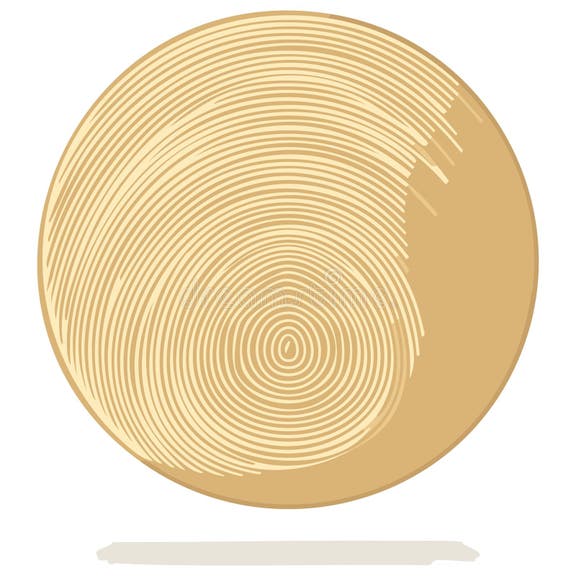 Illustration of a Fingerprint on a Round Disk with Rings Pattern Stock ...