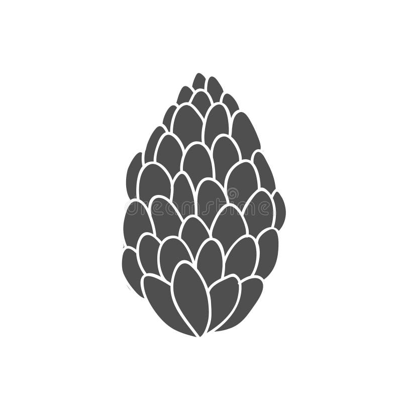 Illustration of a Fir Cone. Vector Linear Drawing by Hand. Stock Vector ...