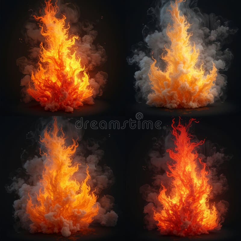 Illustration of Fire, Artistic Depiction of Fire Stock Illustration ...