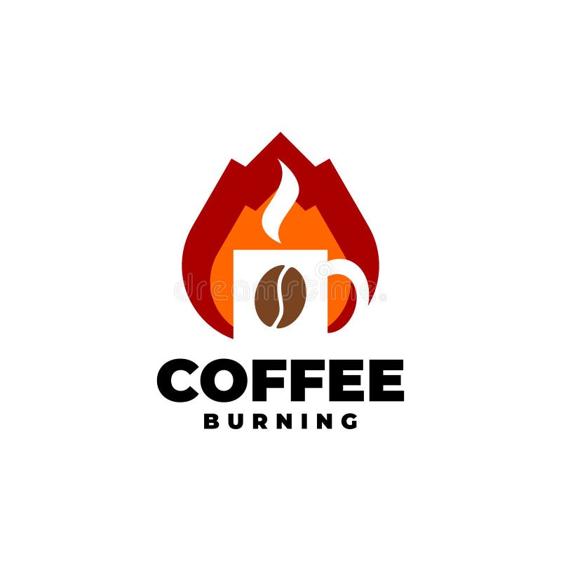 Illustration of a Fire with a Coffee Cup Inside. Good for Coffee Shop ...