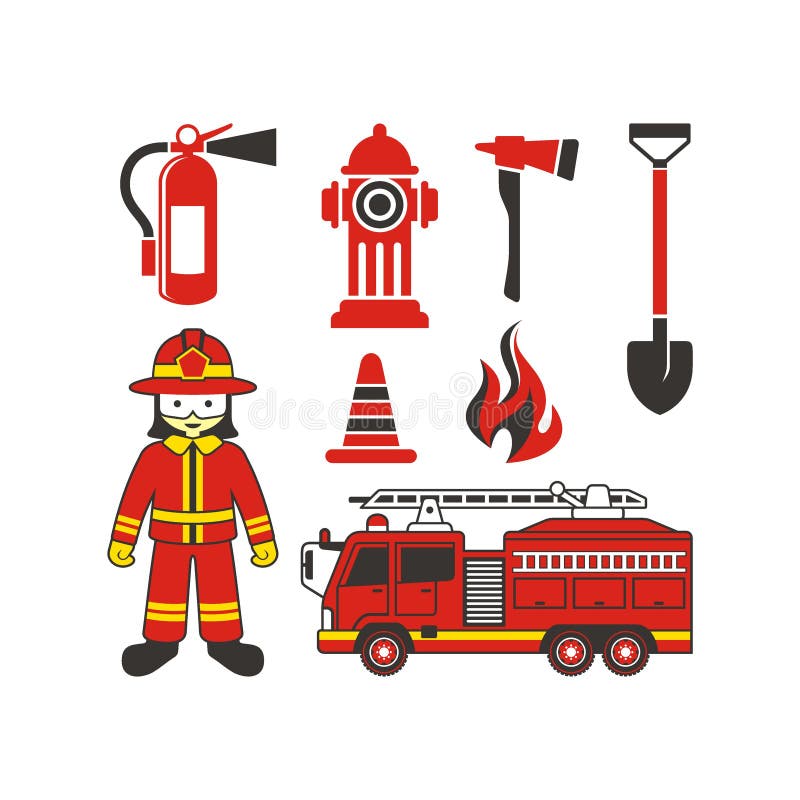 Fire extinguisher set stock illustration. Illustration of ...