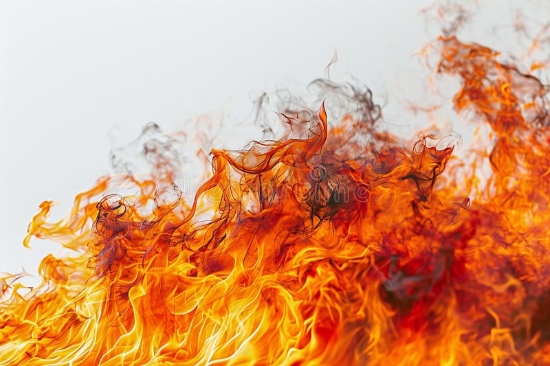 Fire Flames on a White Background, Fire Patterns on a White Background ...