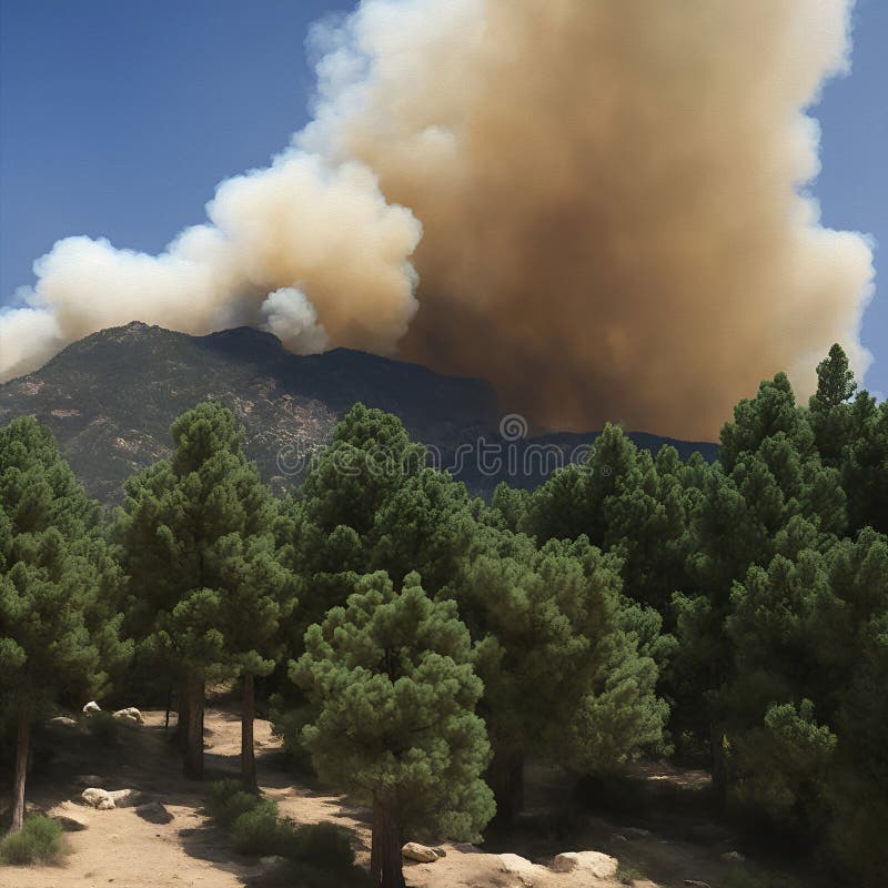 An Illustration of Fire in the Forest Stock Illustration - Illustration ...