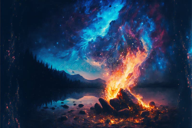 Flames Fire Digital Painting Stock Illustrations – 320 Flames Fire ...