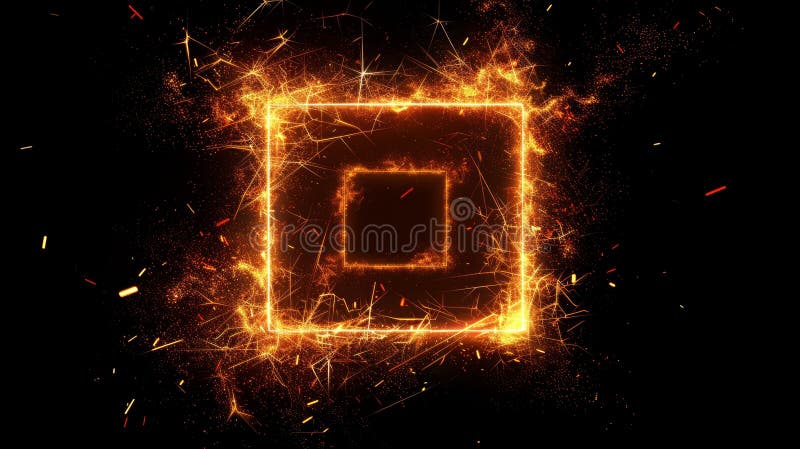 An Illustration with Fire Sparkle Effect on a Black Background with a ...