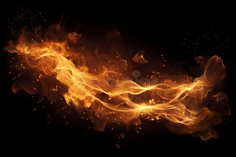 Illustration of Fire Sparks Particles with Flames Burning Fire ...