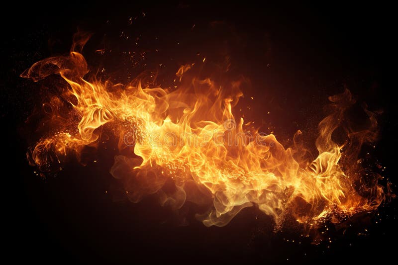 Illustration of Fire Sparks Particles with Flames Burning Fire ...