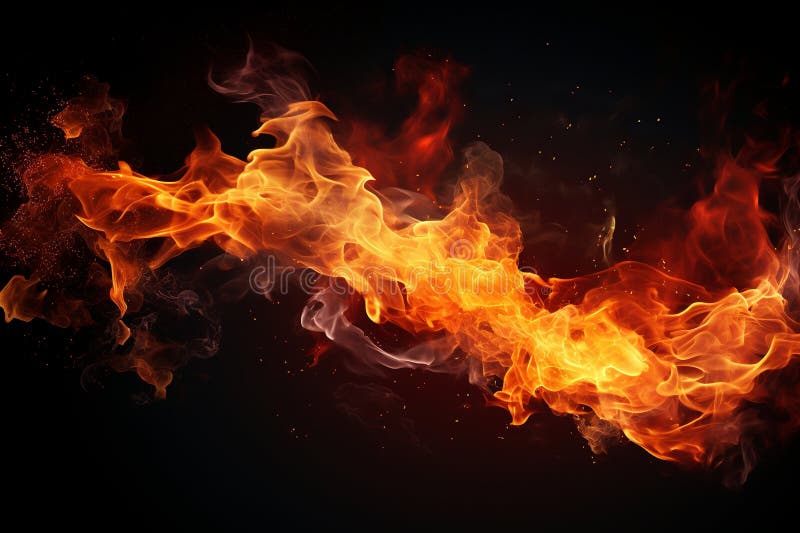 Illustration of Fire Sparks Particles with Flames Burning Fire ...