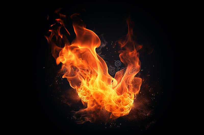 Illustration of Fire Sparks Particles with Flames Burning Fire ...