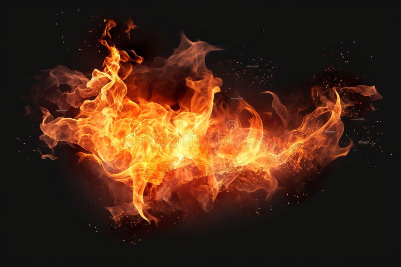 Illustration of Fire Sparks Particles with Flames Burning Fire ...