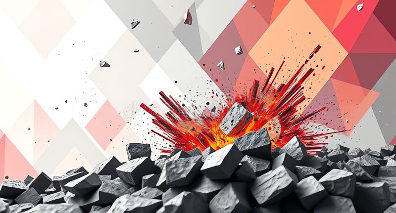 Illustration Fire and Stone Cartoon Concept Stock Photo - Image of ...