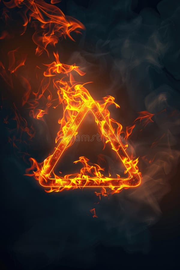 Illustration of a Fire Triangle on a Black Background. Ideal for Fire ...