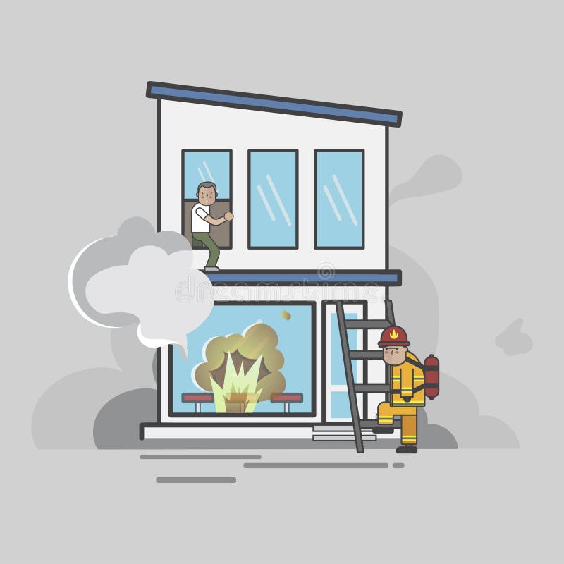 Illustration of Firefighter Avatar Isolated Stock Illustration ...