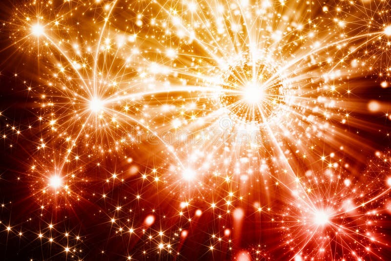 Fireworks on a Gold Background Stock Vector - Illustration of design ...