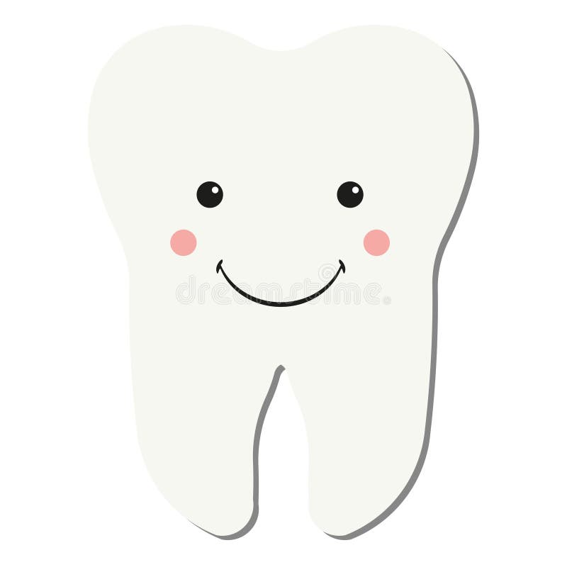 Illustration of First Tooth Stencil with Smiley Face on White ...
