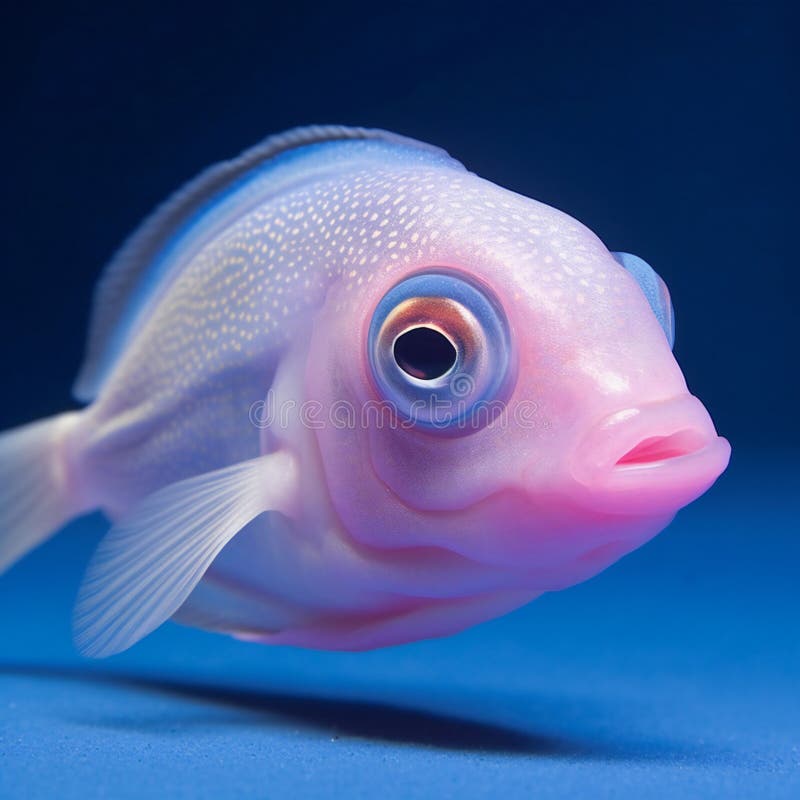 Fish on a Blue Background, Close-up of a Fish Stock Illustration ...