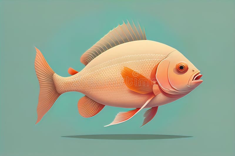 Illustration of a Fish on a Blue Background, Vector Illustration. Ai ...