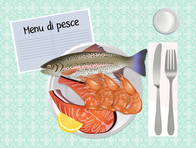 Illustration of fish menu stock illustration. Illustration of ...