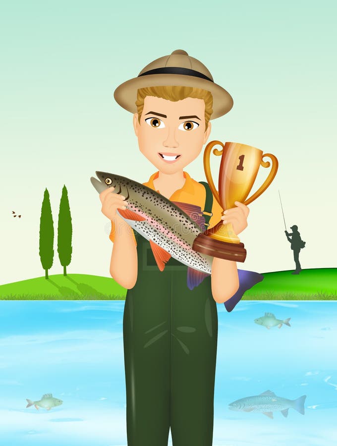 Illustration of Fishing Competition Stock Illustration - Illustration ...