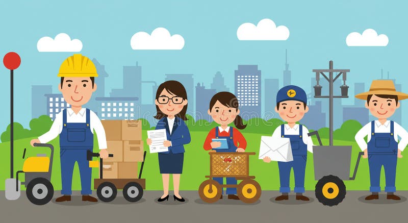 Illustration of Five Cartoon Characters Representing Different ...