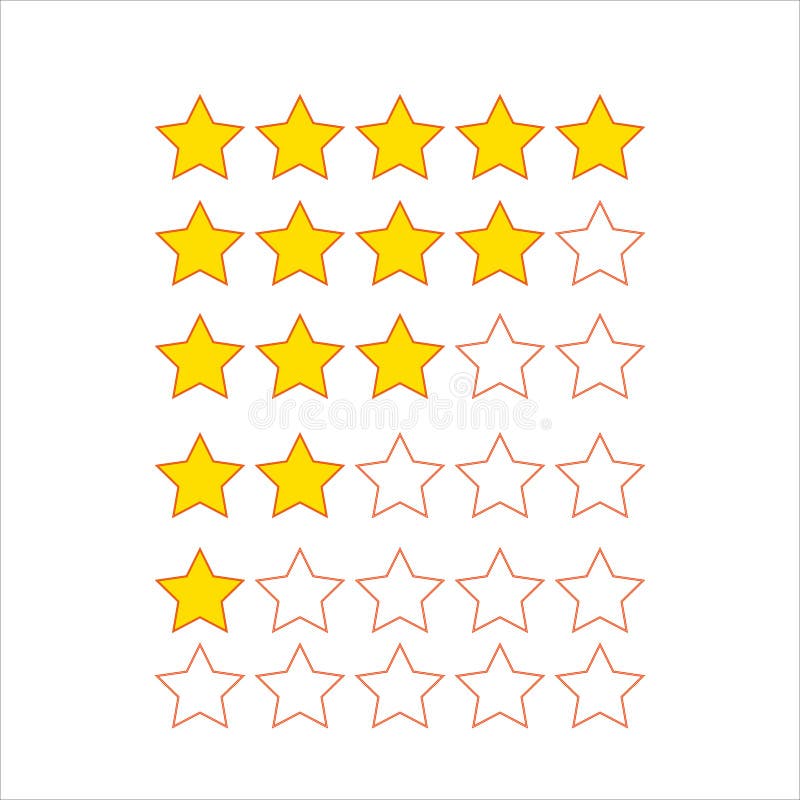 Illustration of a Five-star Rating Scale Isolated on a White Background ...