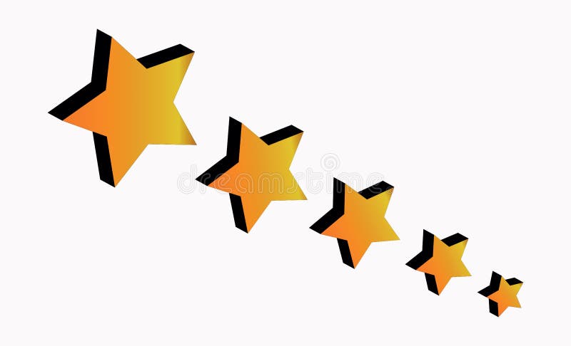 Illustration of Five Stars in Yellow with 3D Shape Stock Illustration ...