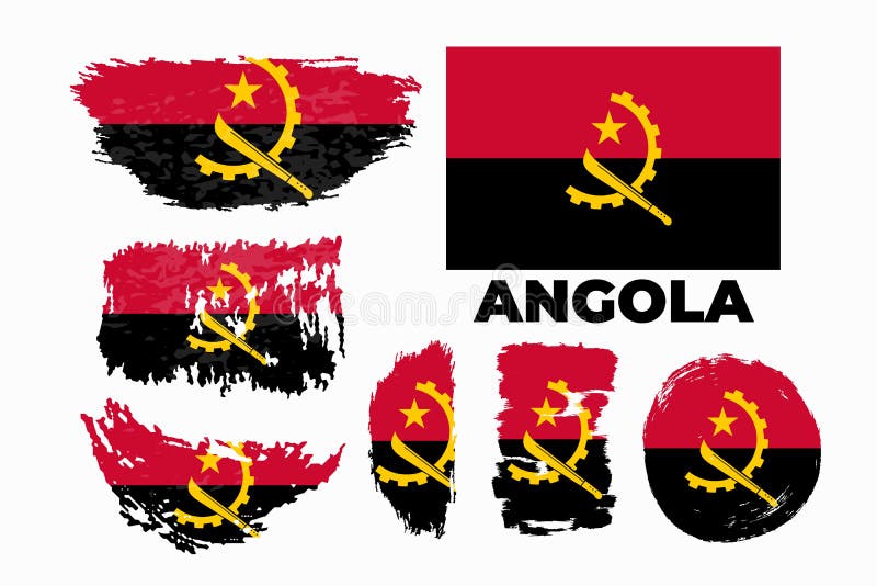 An Illustration of the Flag of Angola Page Symbol Vector Illustration ...