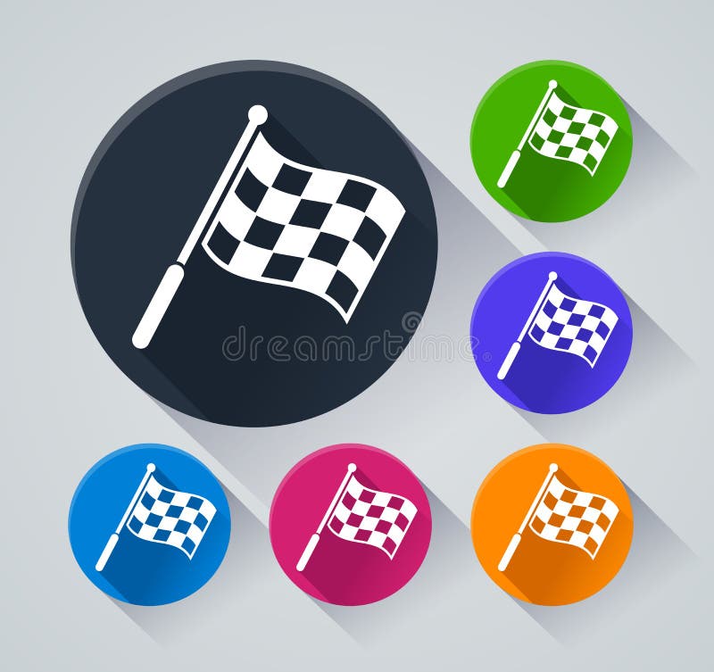 Flag Circle Icons with Shadow Stock Vector - Illustration of symbol ...