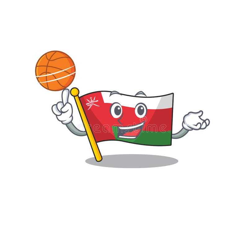 Illustration of Flag Oman Cartoon Style with Basketball Stock Vector ...