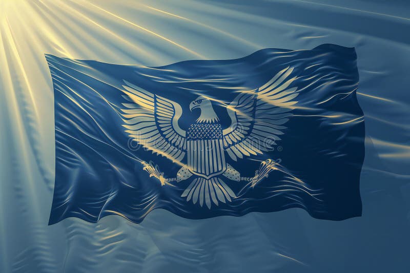 A Flag of the United States with an Eagle Logo, High Quality, High ...