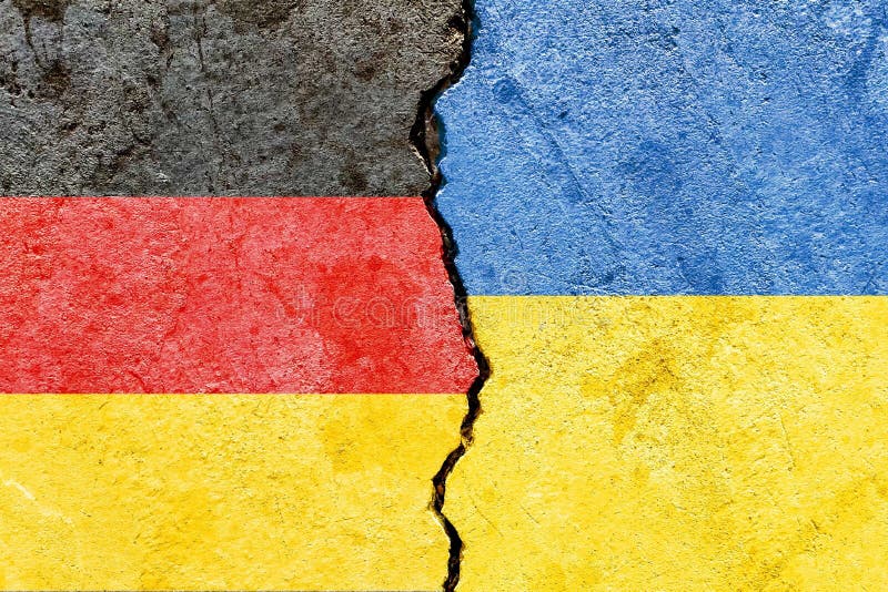 Illustration of the Flags of Germany and Ukraine Separated by a Crack ...