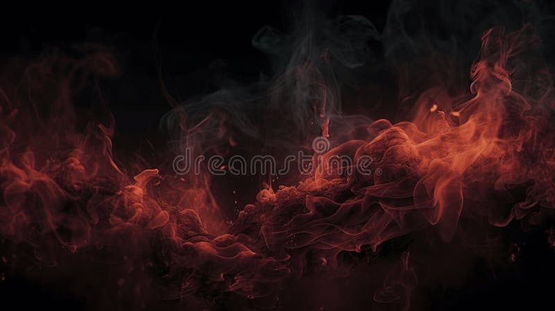 Illustration, Flame in the Burning Red Sky, Ai Generative Stock ...