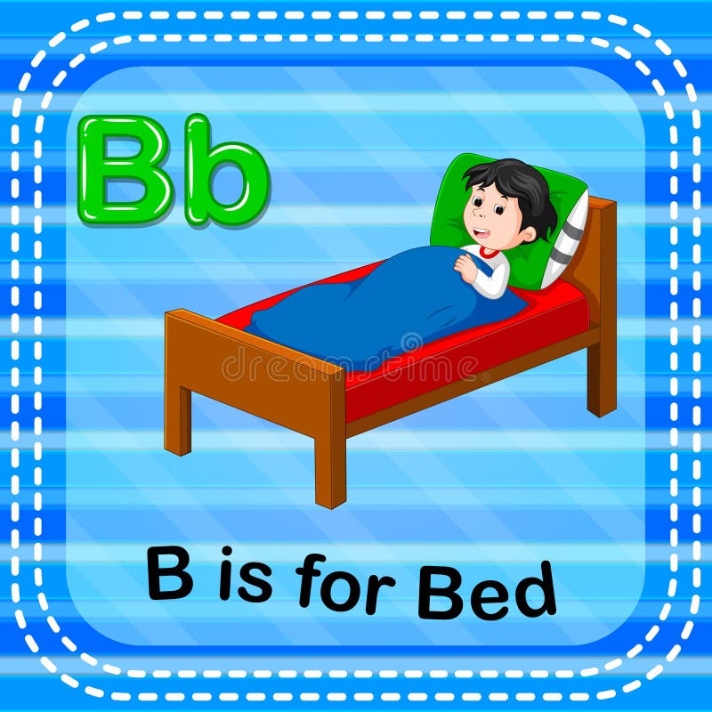 Flashcard Letter B is for Bed Stock Vector - Illustration of bedroom ...