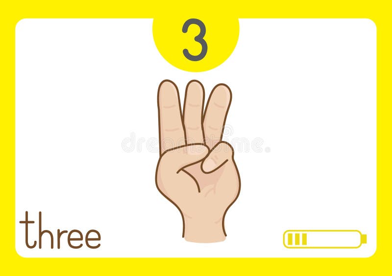 Flashcard number three stock vector. Illustration of number - 116667312