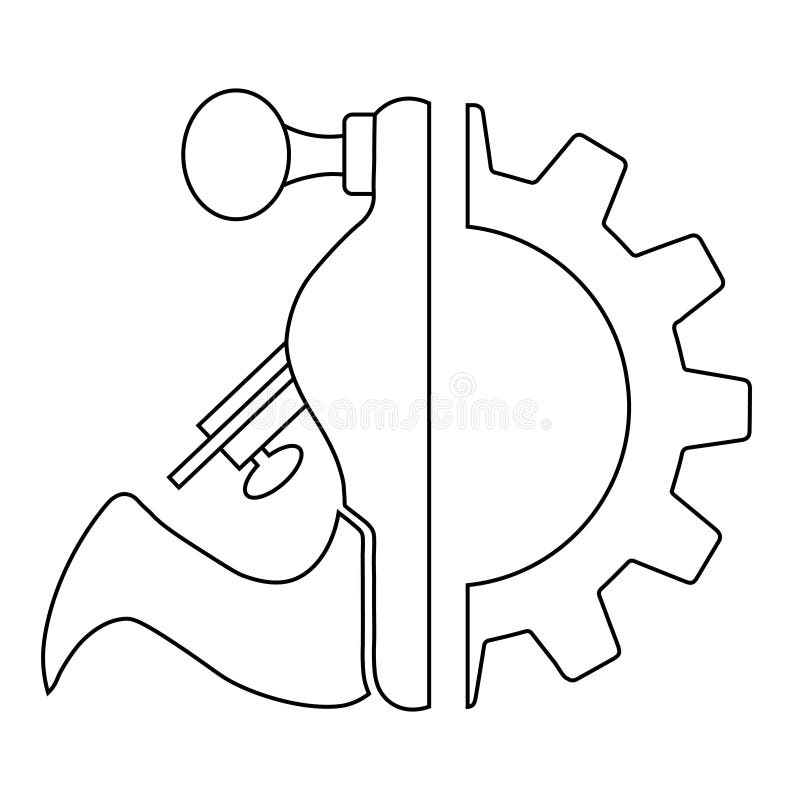 Illustration of Flat Block Plane in Gear Icon Stock Vector ...