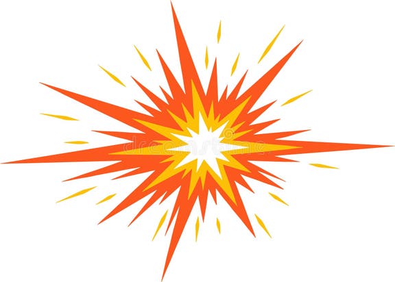 Flat Design Burst Explosion Shape with Orange and Yellow Colors Graphic ...