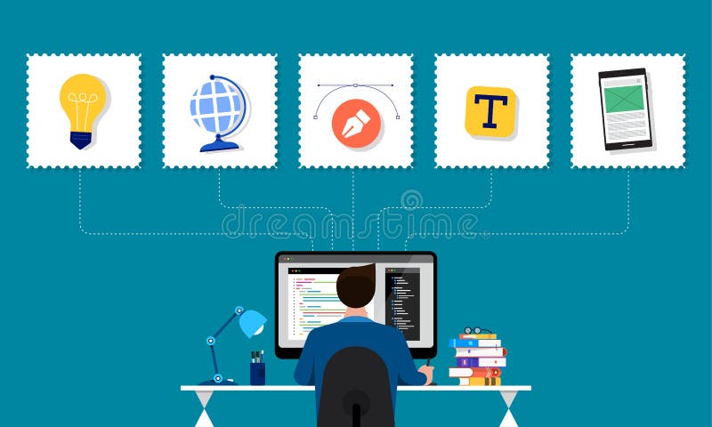 Web Designe and Programmer stock vector. Illustration of graphic ...