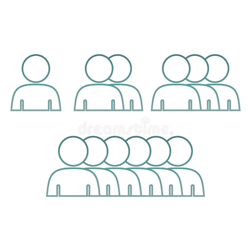 Illustration of Flat Group of People Icon Vector Symbol Background ...