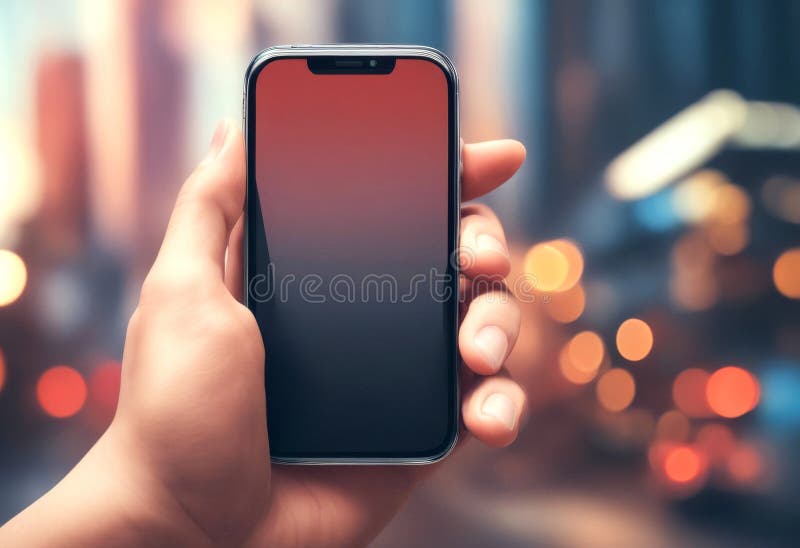 Less Illustration Flat Human Hand Holding Mobile Vector Bezel Cellular ...